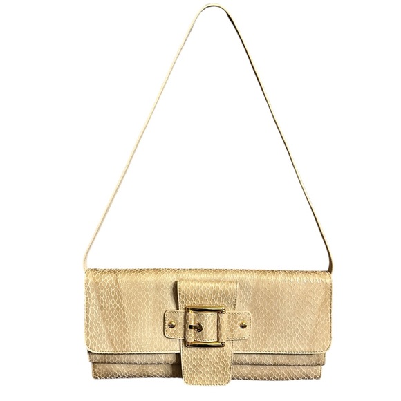 Stuart Weitzman | Bags | Vintage Stuart Weitzman Gold Patent Snakeskin ...